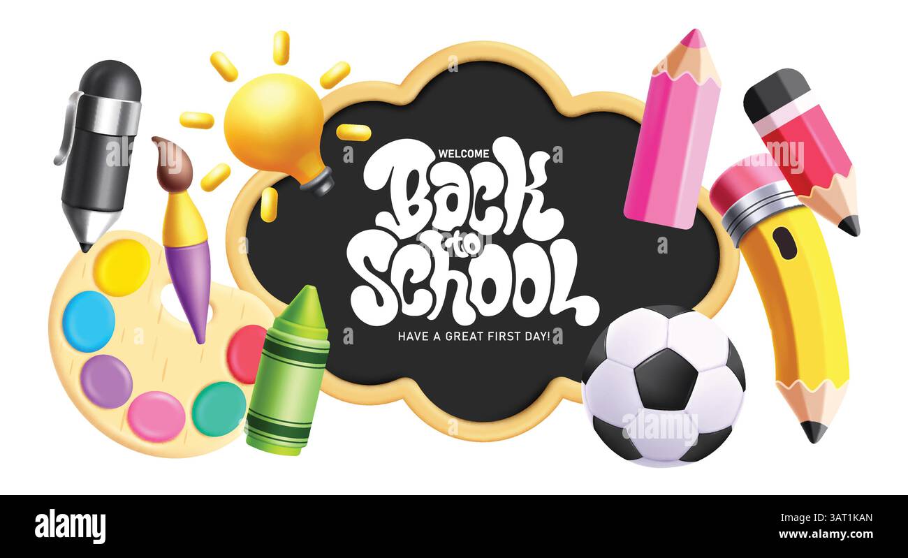School elements clipart set design. Back to school text clip art in ...