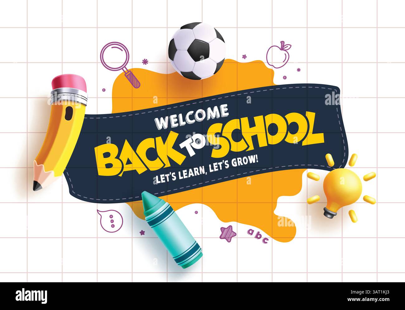 Back to school greeting clipart banner design. Welcome back to school ...