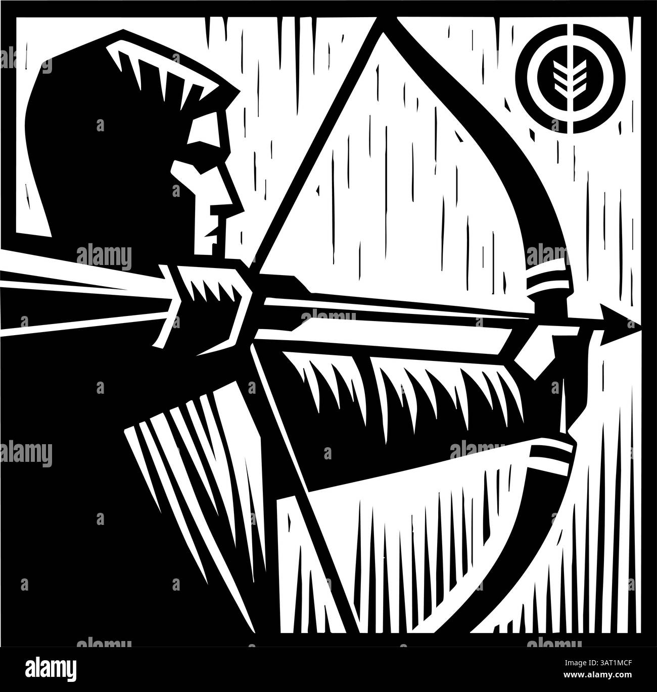 A determined archer takes aim with a bow and arrow. Archery Precision ...