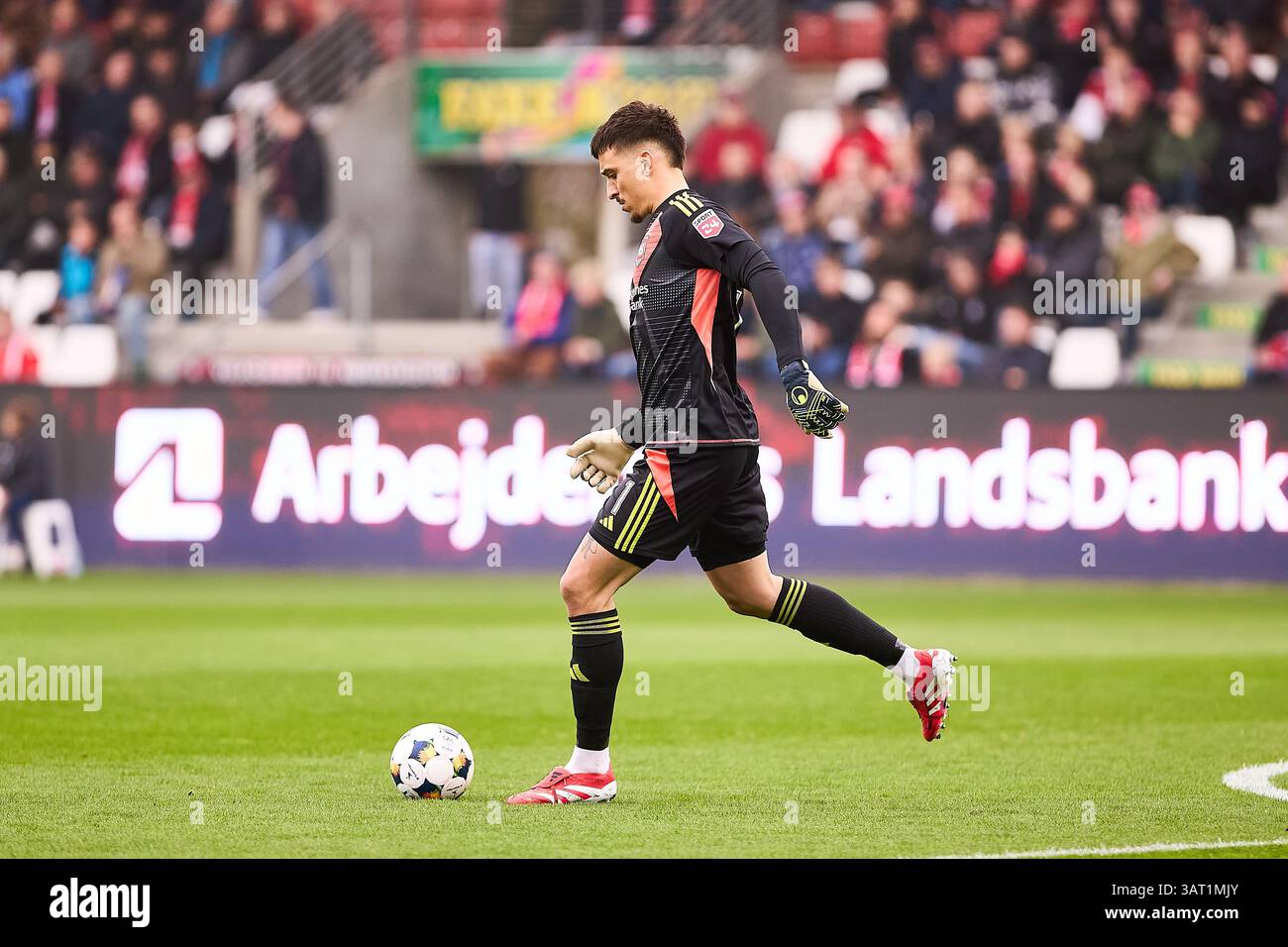 Vejle, Denmark. 17th Apr, 2025. Goalkeeper Igor Vekic (1) of Vejle BK ...