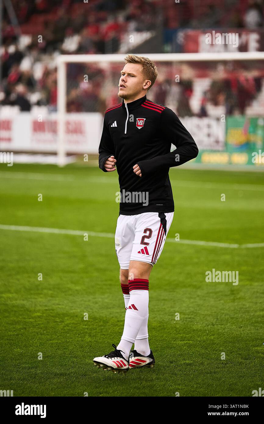 Vejle, Denmark. 17th Apr, 2025. Thomas Gundelund (2) of Vejle BK seen ...