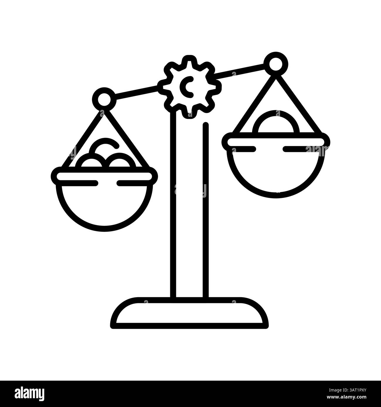 Class Imbalance black line icon for digital and print projects. Minimal ...