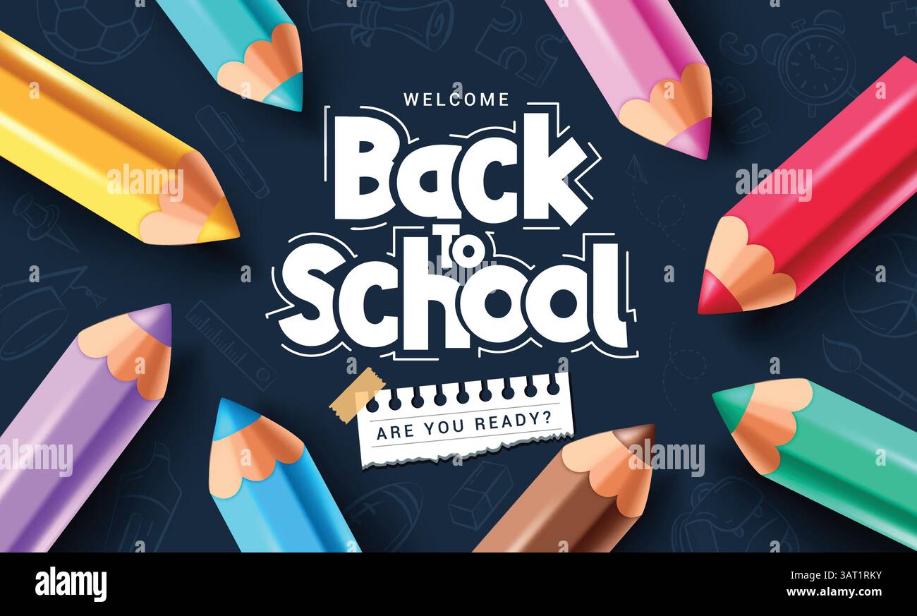 Back to school greeting clipart background design. School text clip art ...