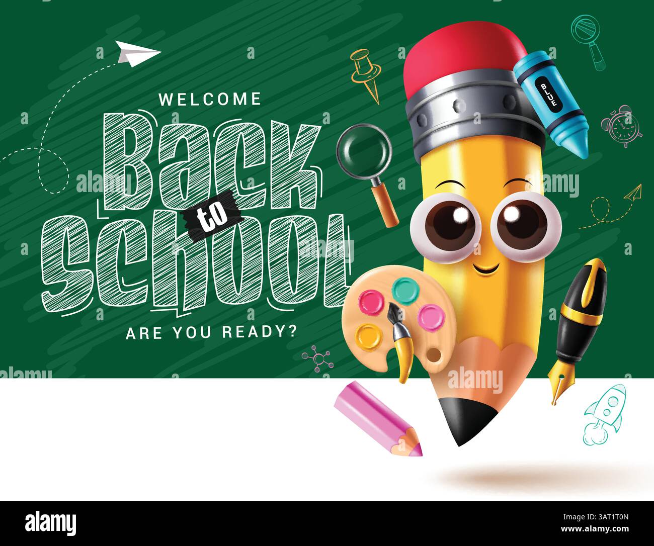 Back to school chalkboard greeting clipart template design. School ...