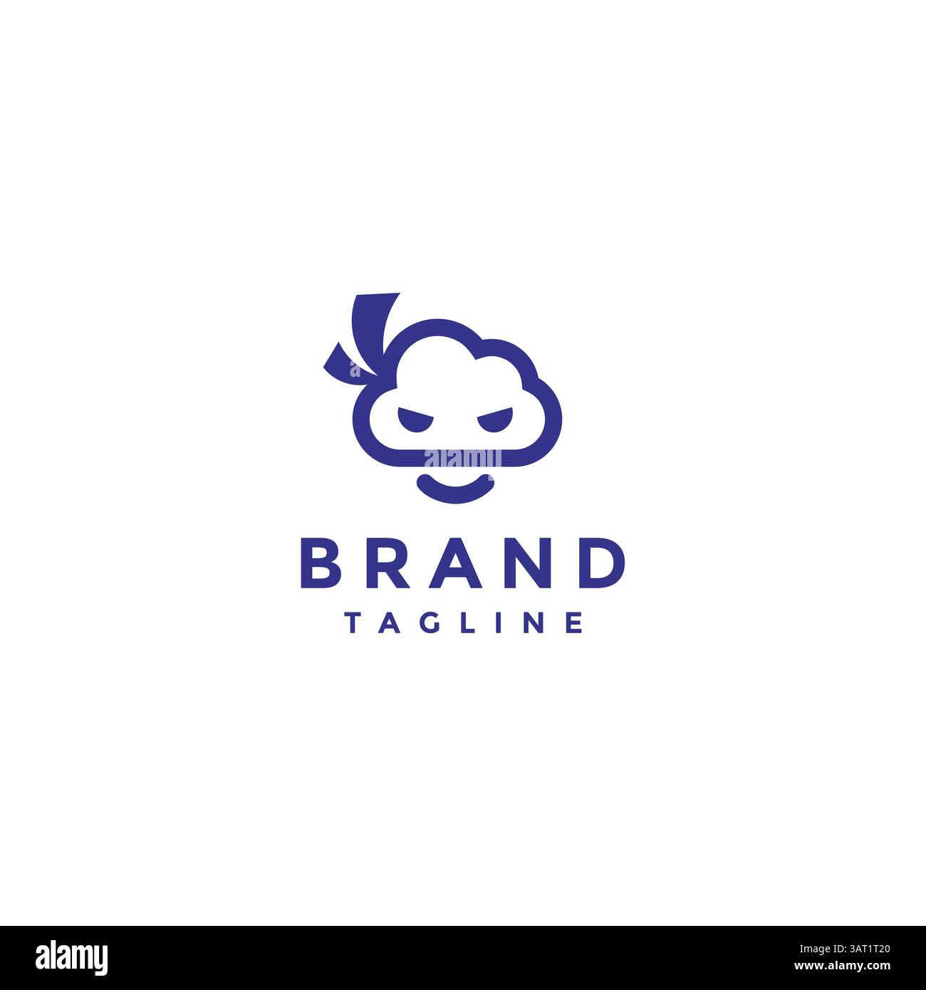 Happy Cloud Ninja Smile Logo Design. Cloud Icon Shaped Ninja Head Logo ...
