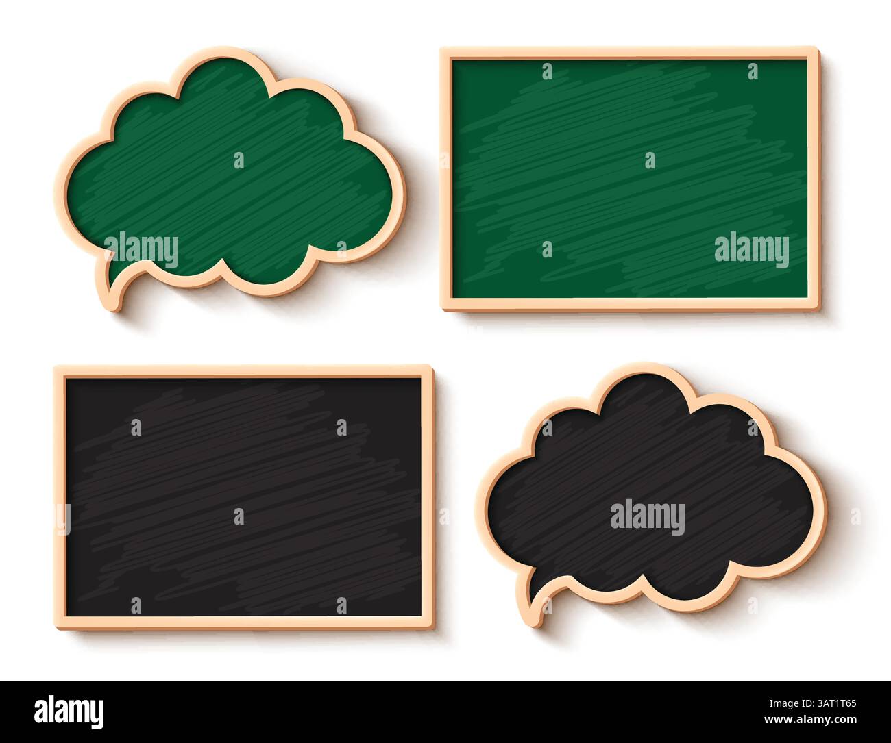 Chalkboard elements clipart set. Green and black board clip art ...