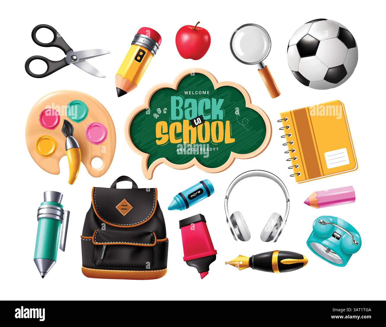 School elements clipart set. Back to school educational elements clip ...