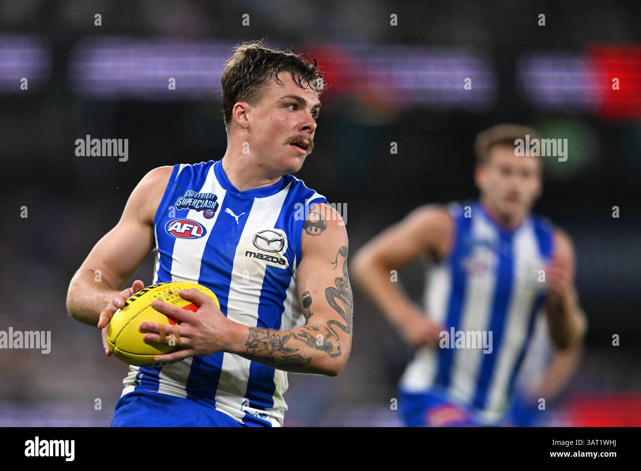 Cameron Zurhaar of North Melbourne in action during the AFL Round 6 ...