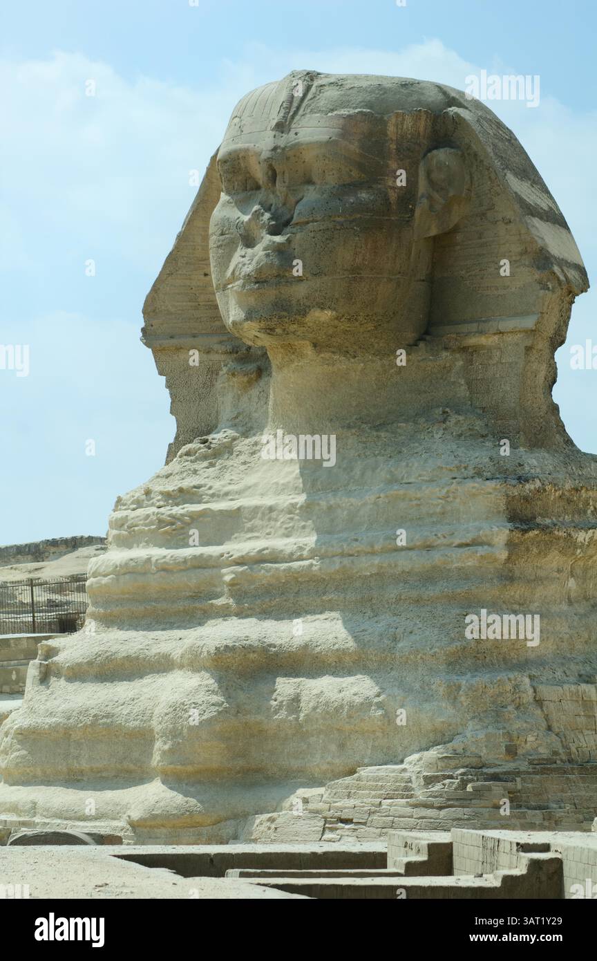 The limestone statue of the Great Sphinx of Giza stands in the Egyptian ...