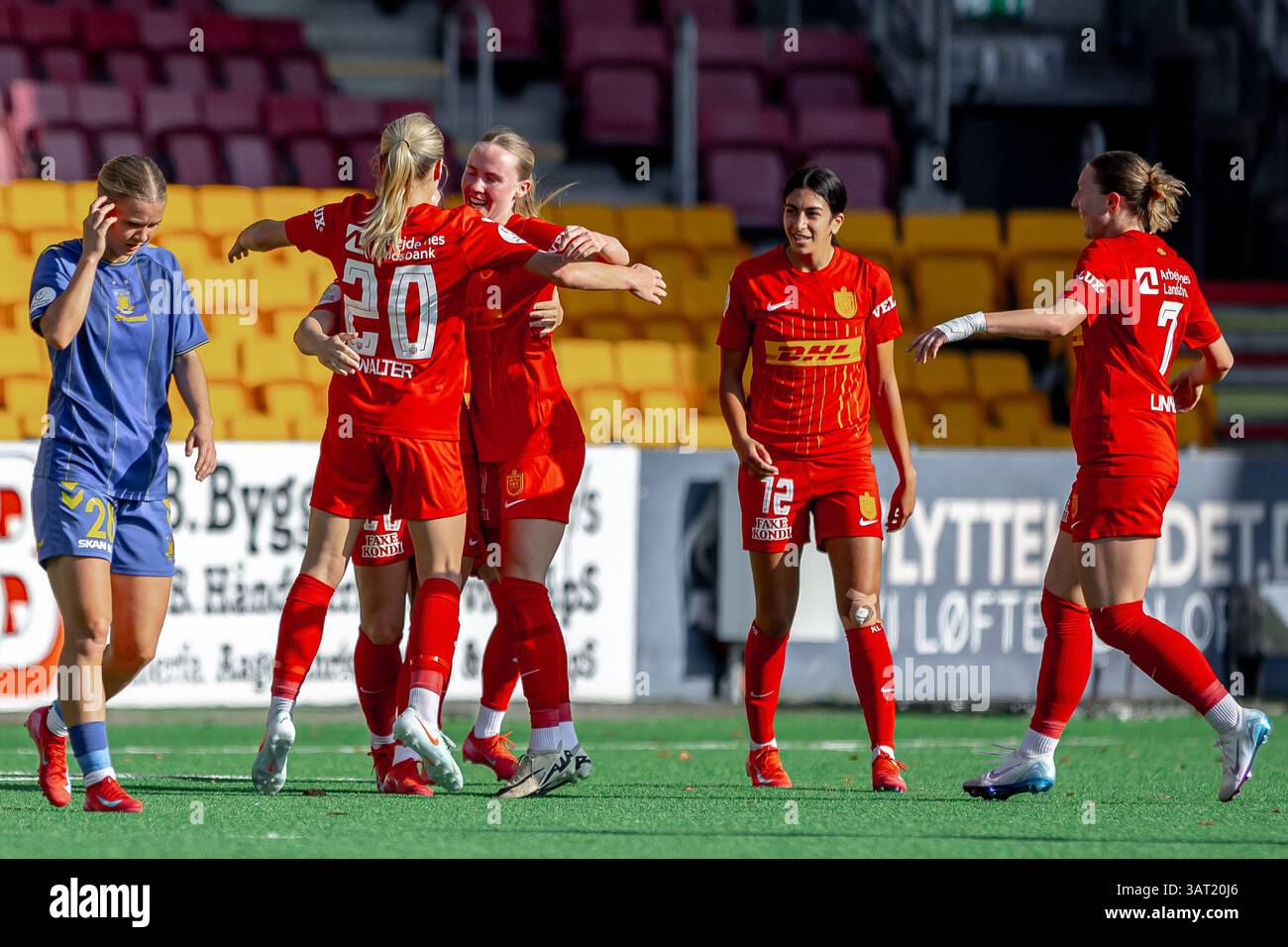 Farum, Denmark. 17th Apr, 2025. Cecilie Larsen (28) of FC Nordsjaelland ...