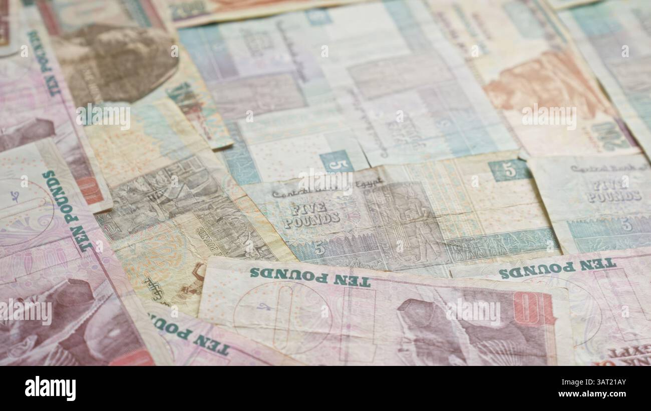 Egyptian banknotes various denominations including hi-res stock ...