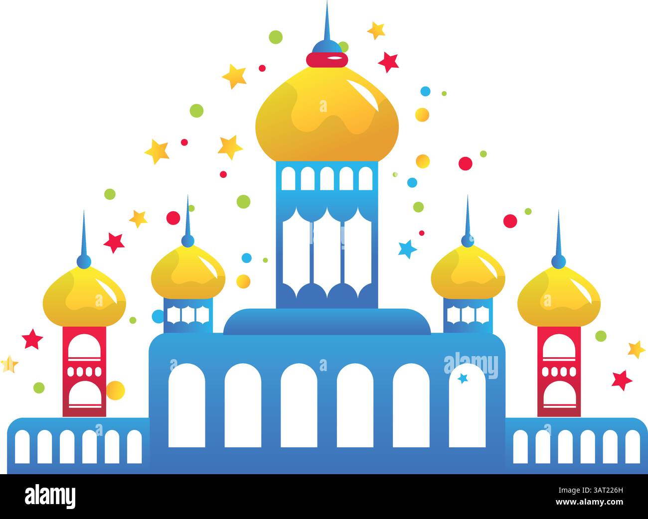 Muslim Mosque Islamic Architecture Vector Illustration Stock Vector ...