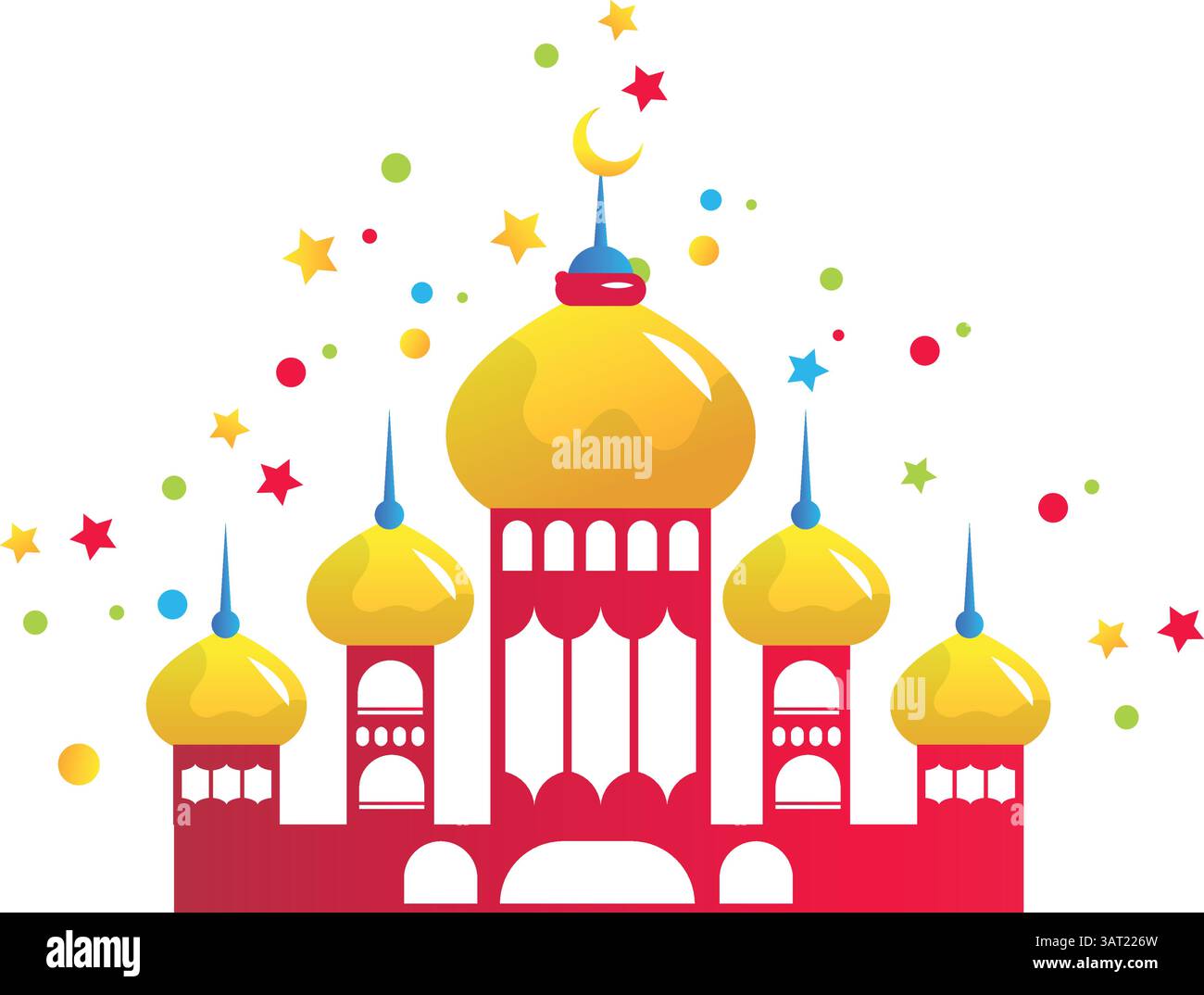 Muslim Mosque Islamic Architecture Vector Illustration Stock Vector ...