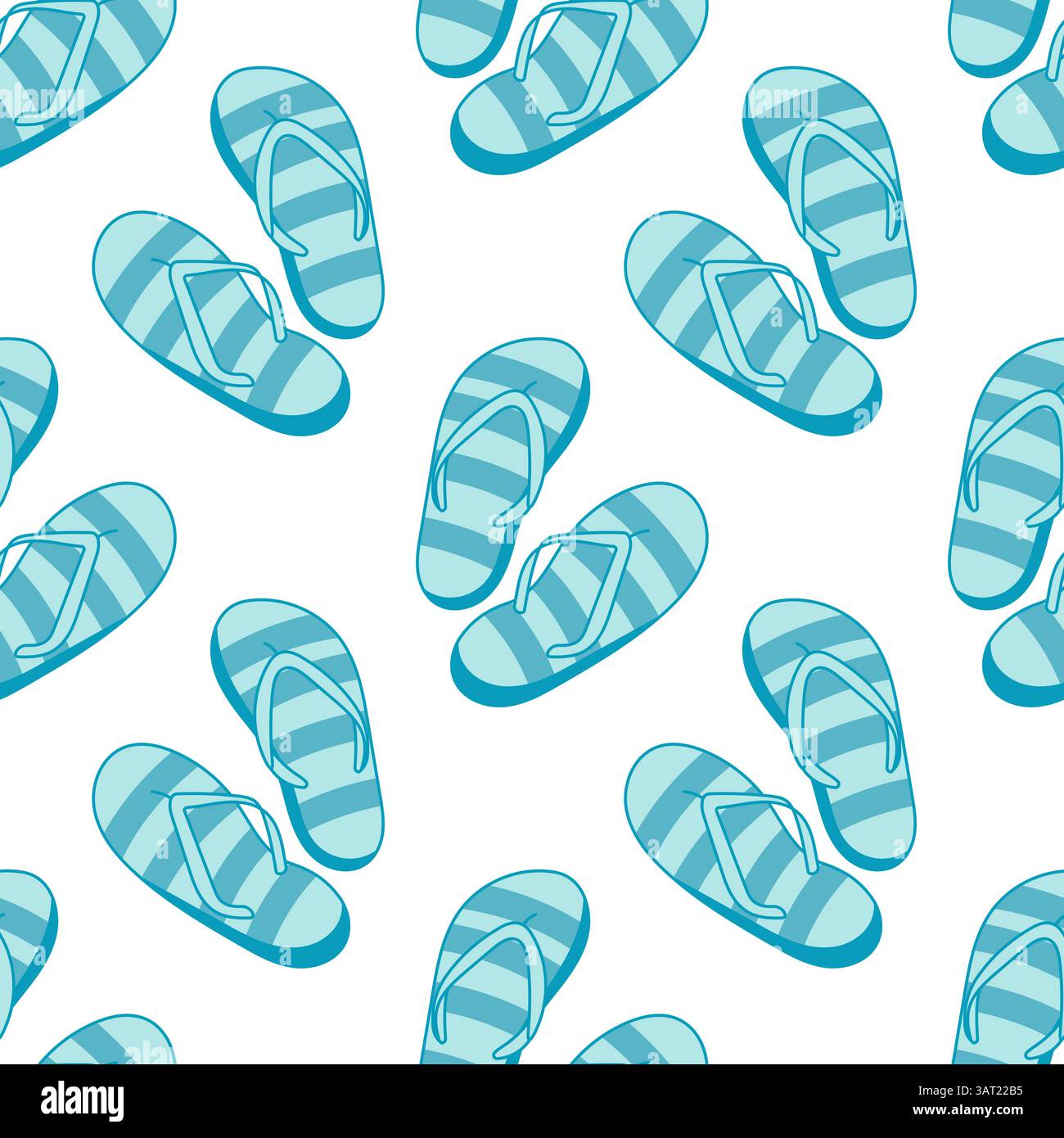 Colorful flip flop pattern in blue tones with clean summer design. Great for vacation ...