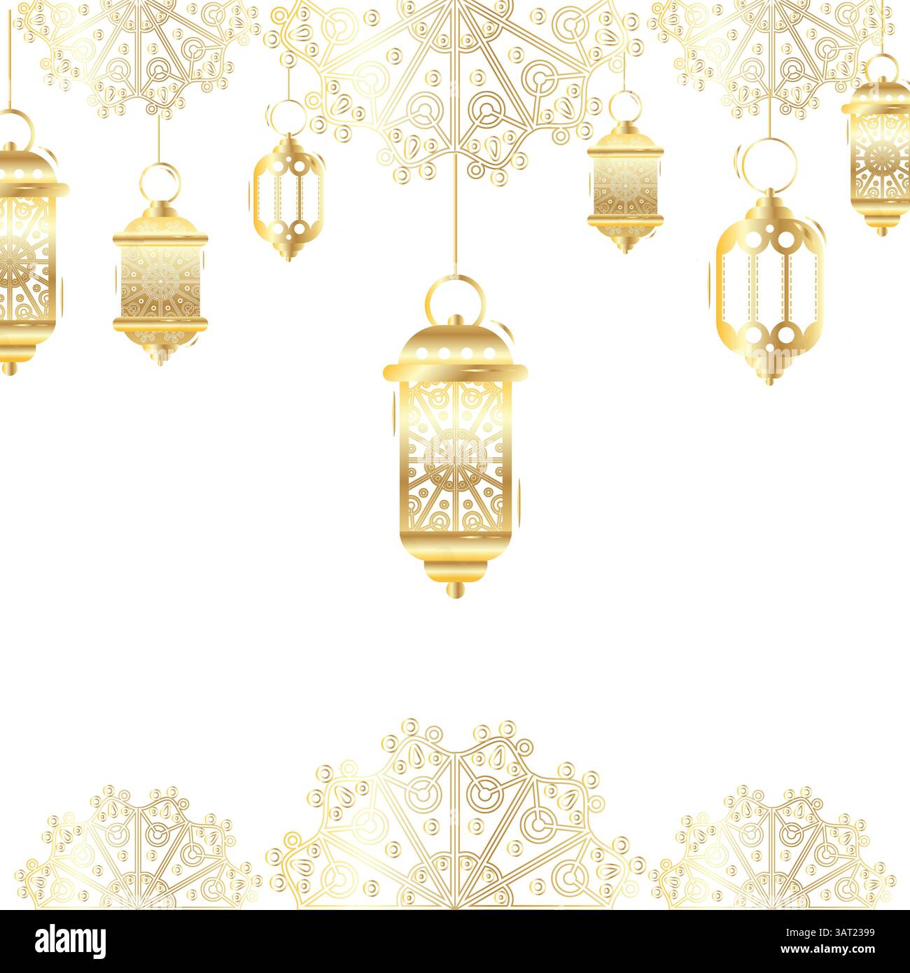 Arabic Lanterns Traditional Islamic Decoration Vector Illustration ...