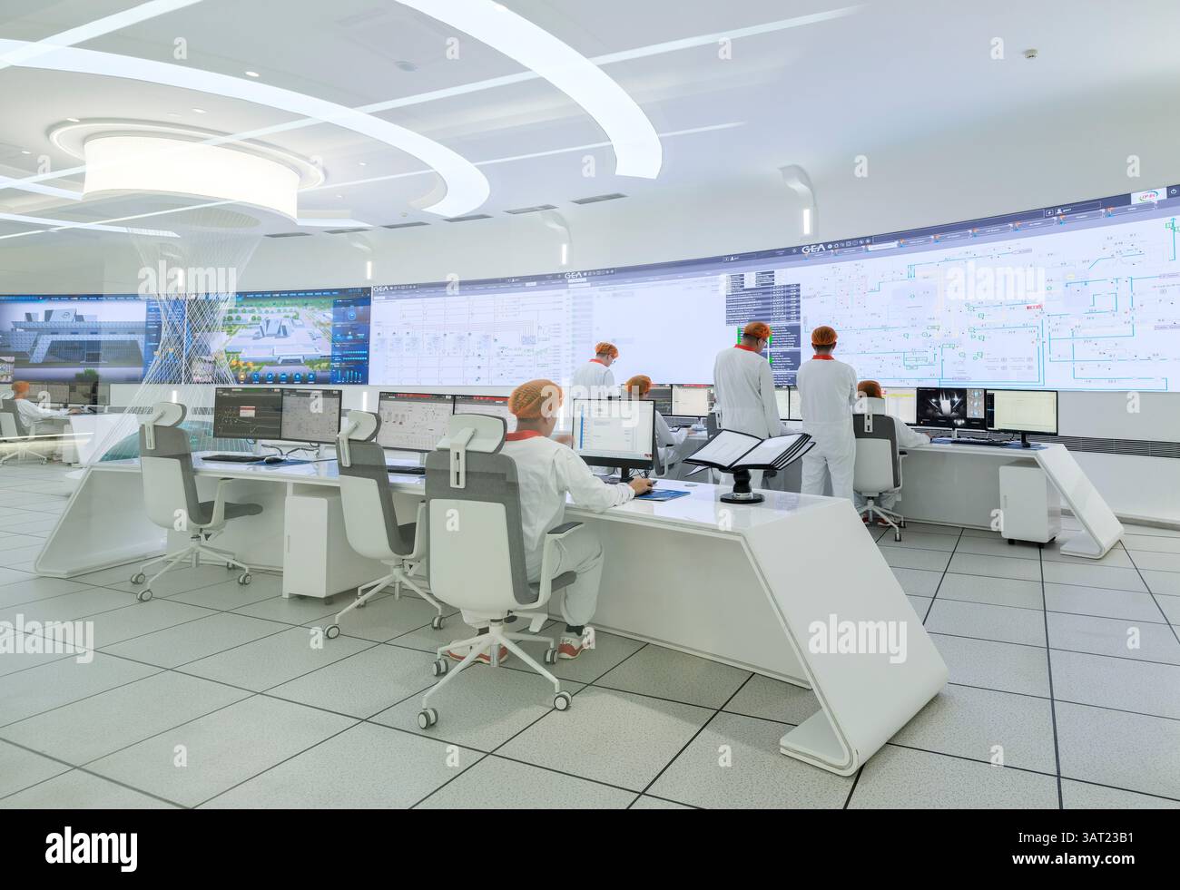 (250418) -- HOHHOT, April 18, 2025 (Xinhua) -- Staff members work in the intelligent control ...