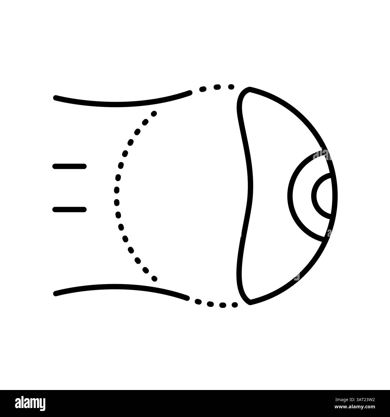 Eye prosthesis black line icon for digital and print projects. Minimal ...