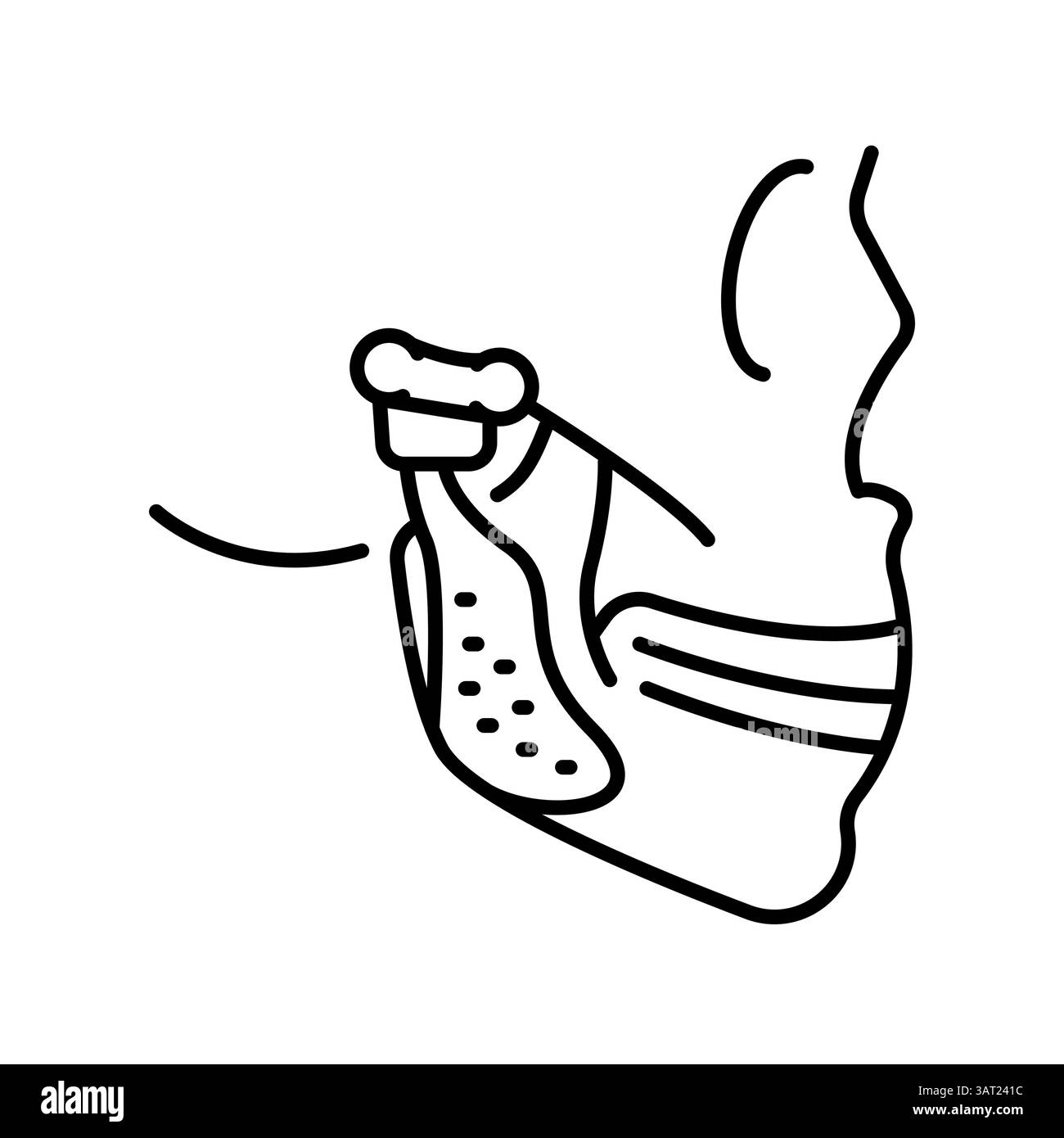 jaw prosthesis black line icon for digital and print projects. Minimal ...