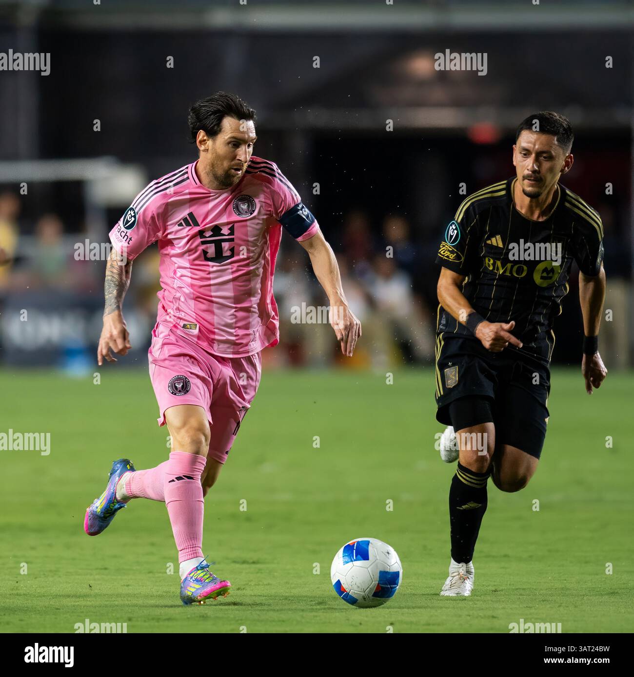 April 9th 2025. Inter Miami's captain and leader Lionel Messi dribbles ...