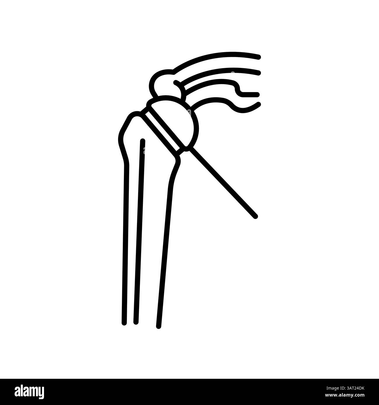Shoulder joint replacement black line icon for digital and print ...