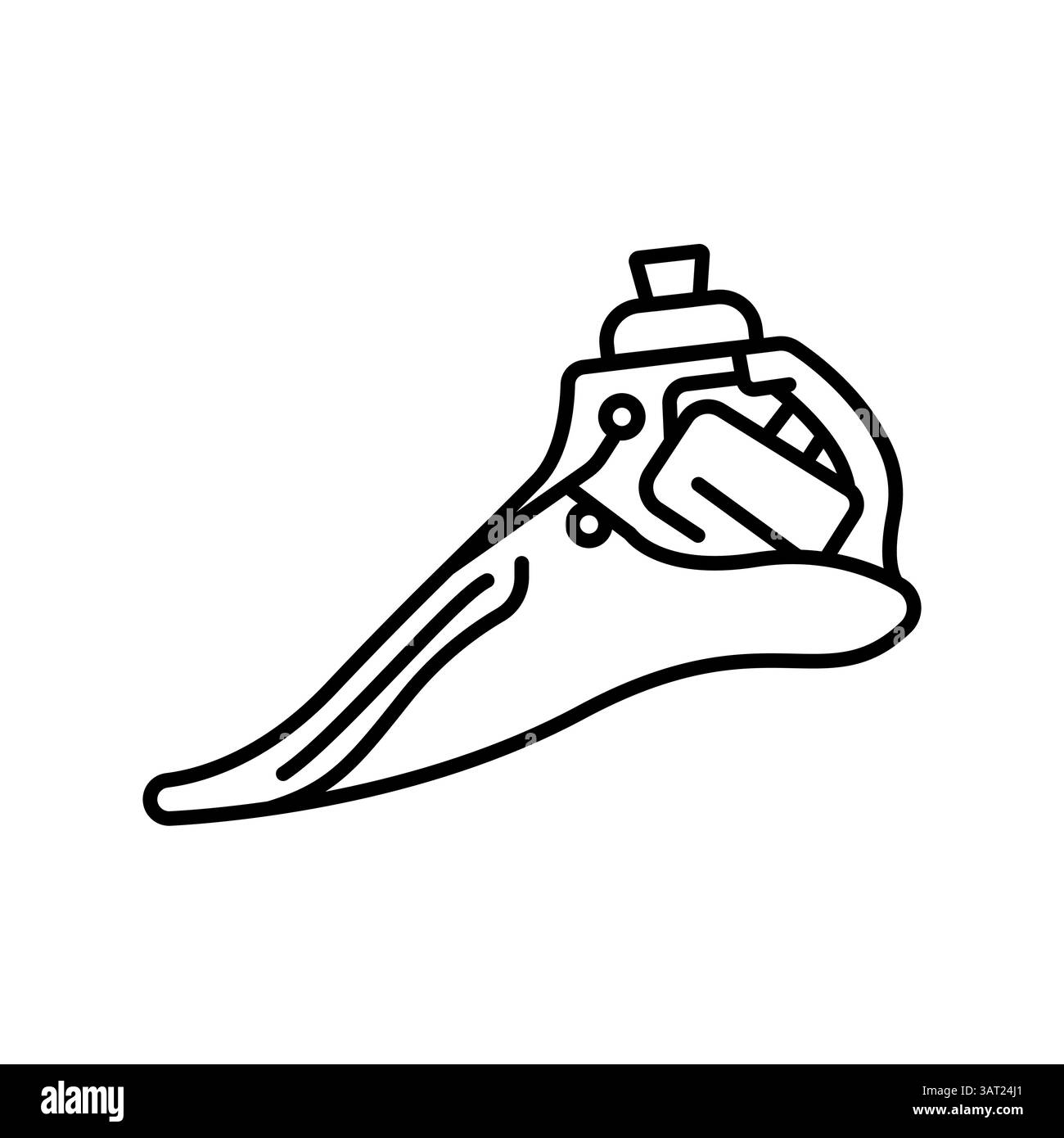 thermoplastic foot prosthesis black line icon for digital and print ...