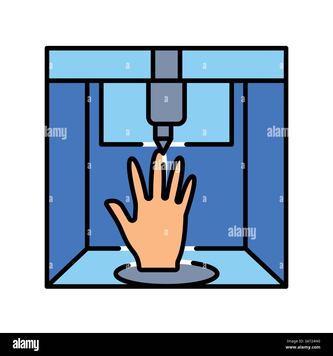 3D hand print color flat icon for digital and print projects. Minimal ...