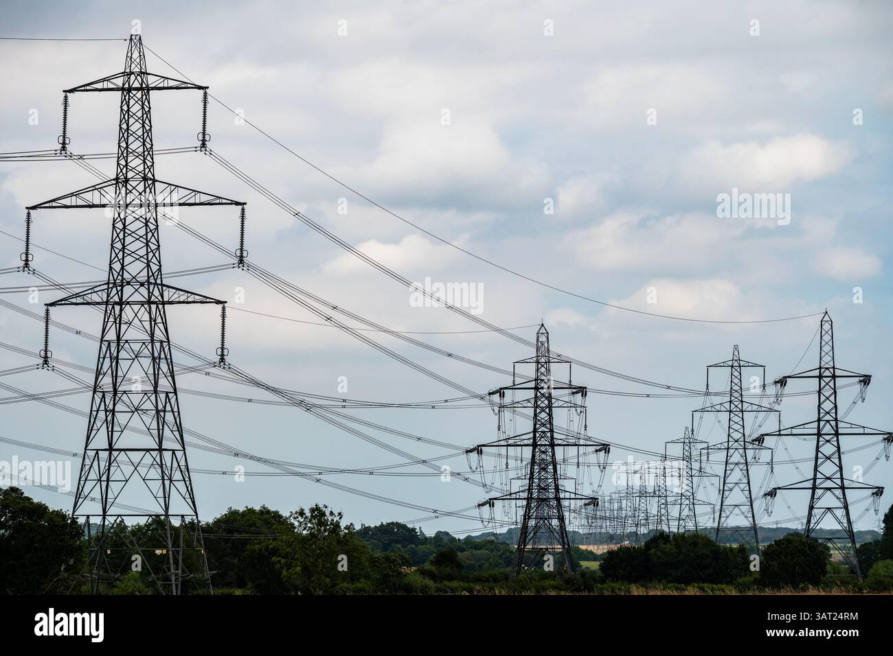 National Grid power pylons Suffolk England Stock Photo - Alamy