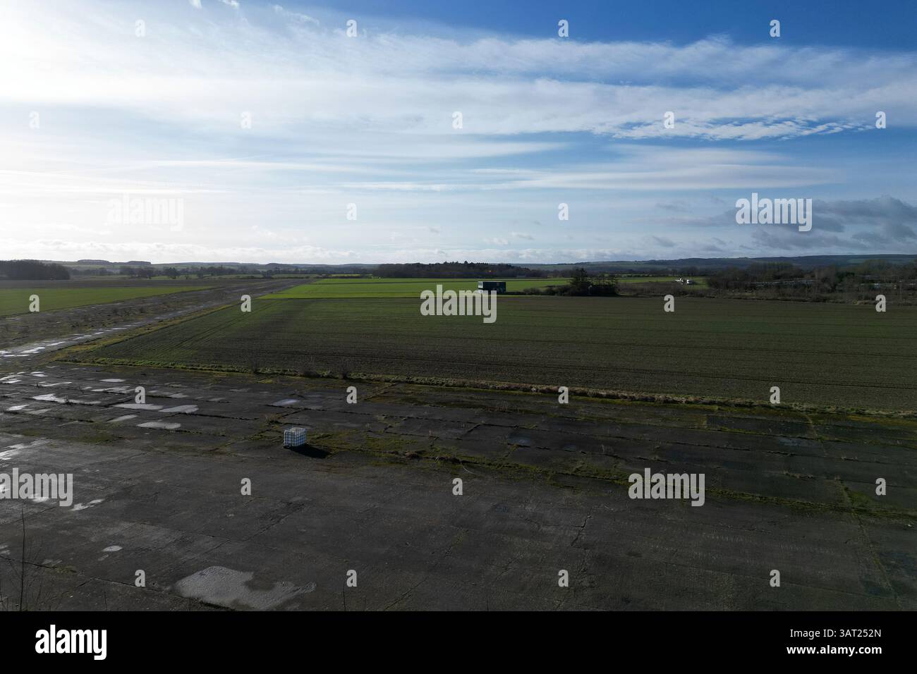 RAF Wombleton control tower and runways, north Yorkshire, WW2 military ...