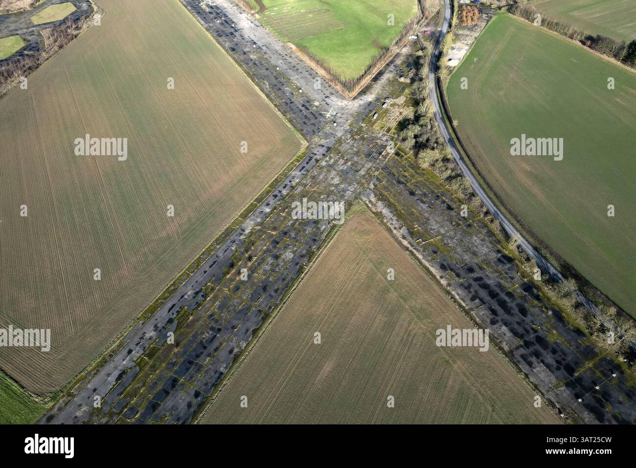 WW2 Military Architecture, Former RAF Wombleton runway, WW2 bomber ...