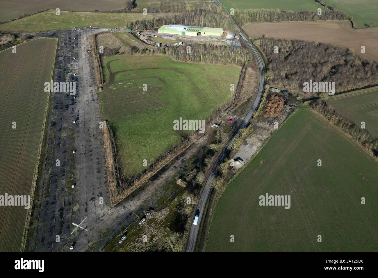 WW2 Military Architecture, Former RAF Wombleton runway, WW2 bomber ...
