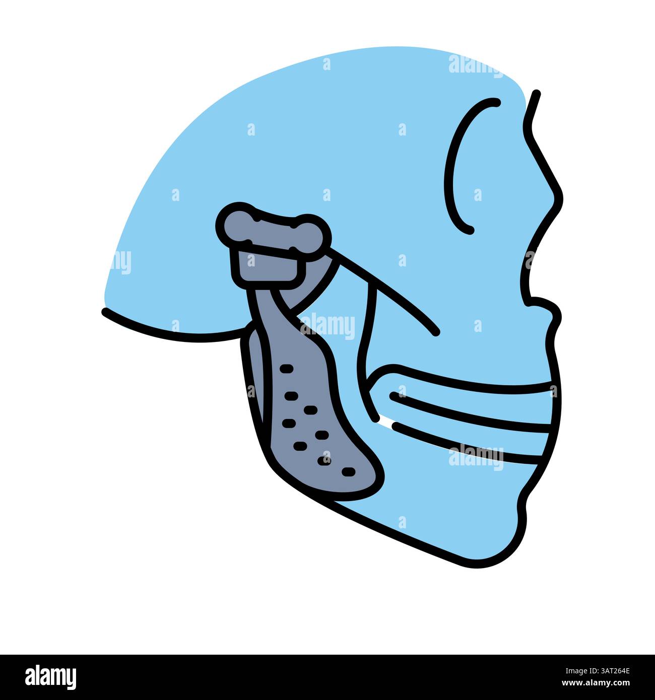 jaw prosthesis color flat icon for digital and print projects. Minimal ...