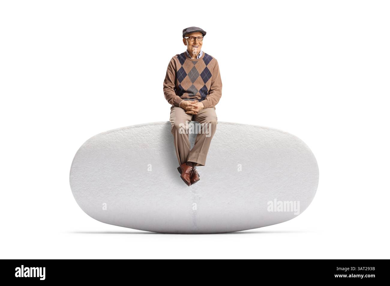 Elderly man sitting medicine Cut Out Stock Images & Pictures - Alamy