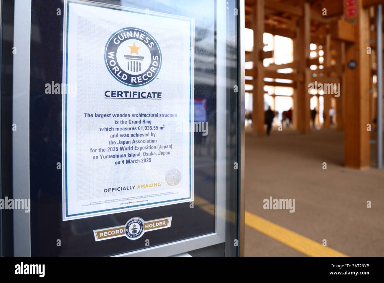 The Guinness World Record certificate for the world's largest wooden ...