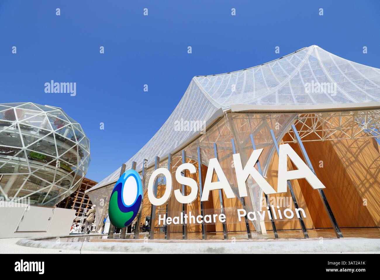 A picture shows the Osaka Healthcare Pavilion at the Expo 2025 in Osaka ...