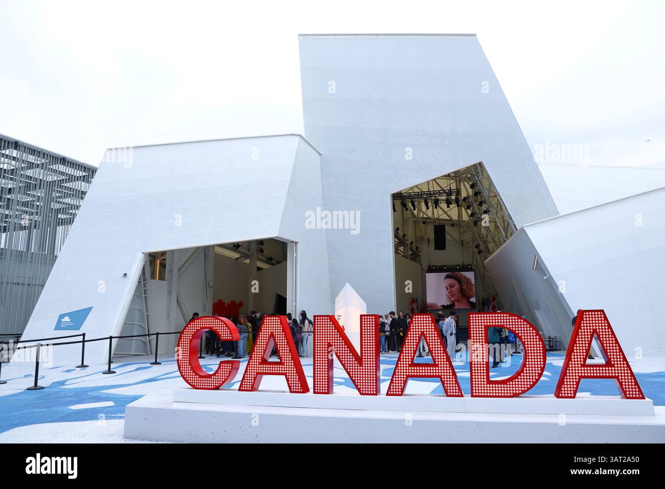 A picture shows the Canada Pavilion at the Expo 2025 in Osaka, Japan ...