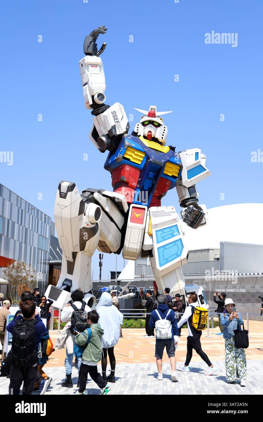 A picture shows the life-sized Gundam statue of the GUNDAM NEXT FUTURE ...