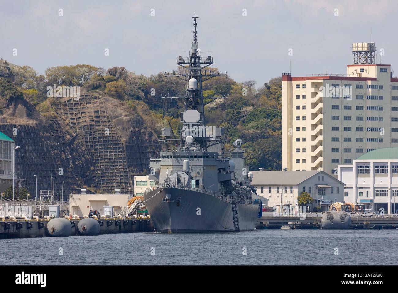 Ship of Japan Maritime Self-Defense Force at the naval base in Yokosuka ...