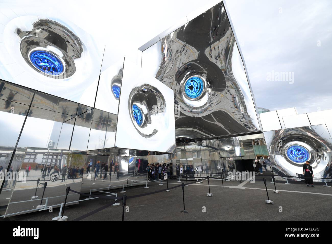 Osaka, Japan. 14th Apr, 2025. A picture shows the signature pavilion "null2" at the Expo 2025 in ...