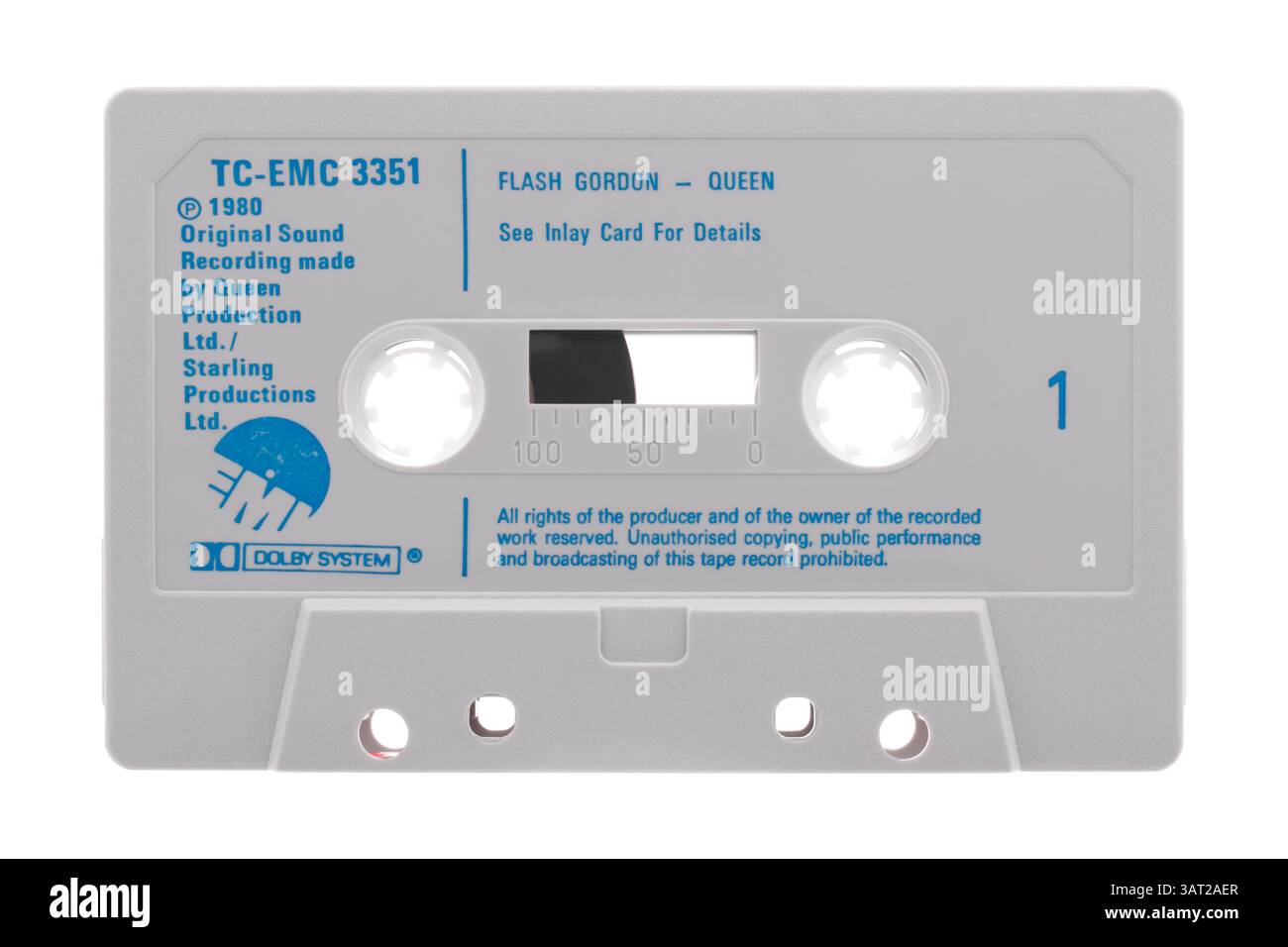 Queen Flash Gordon audio acssette on white background Stock Photo - Alamy