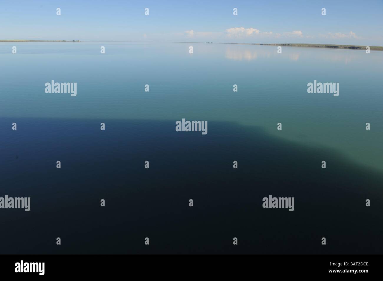 Dam water discharge bay on the background of the main building of the ...