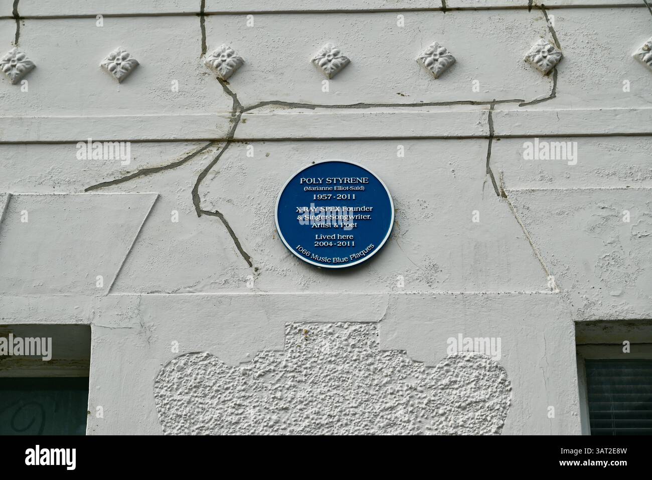 the blue plaque for poly styrene of punk band x-ray spex on the house ...
