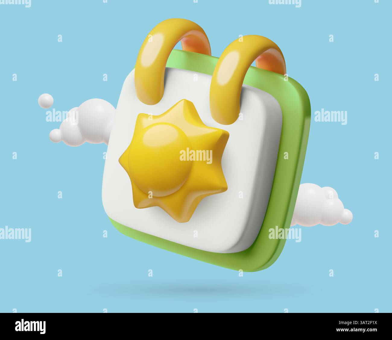 3d calendar icon with sun, summer vacation season reminder vector ...