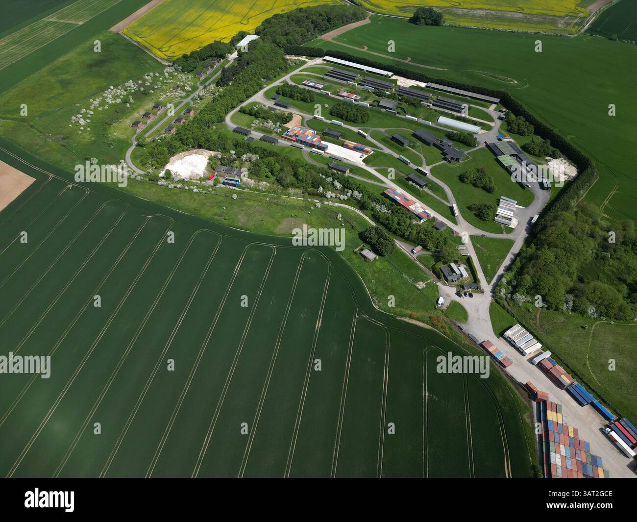 aerial view of Military Architecture, RAF Binbrook WW2 bomb dump and ...