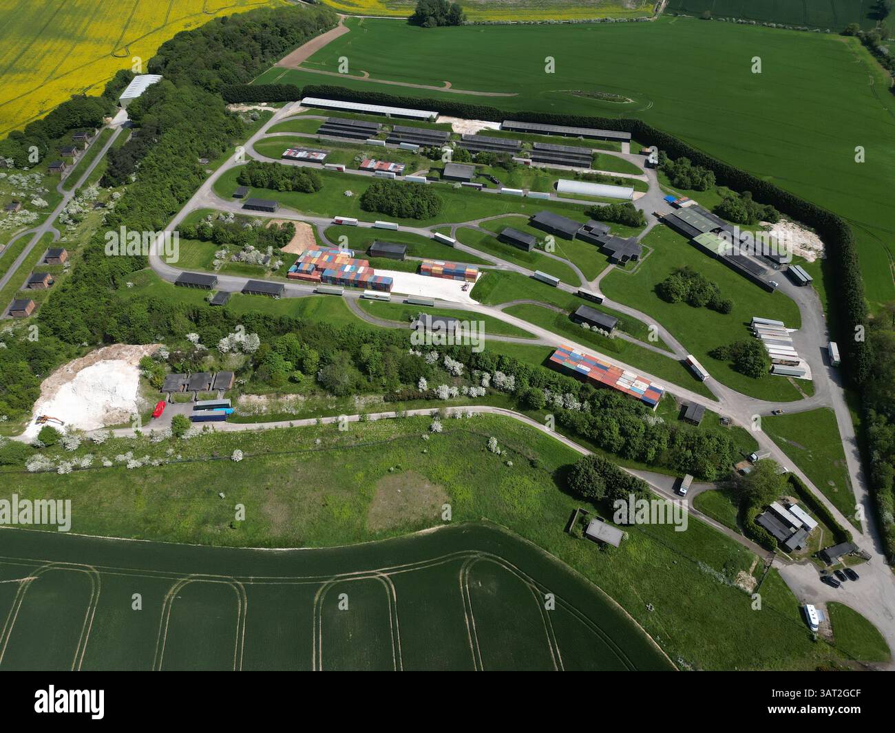 aerial view of Military Architecture, RAF Binbrook WW2 bomb dump and ...