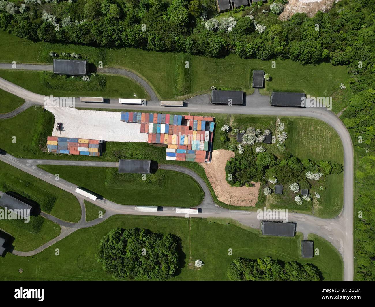aerial view of Military Architecture, RAF Binbrook WW2 bomb dump and ...