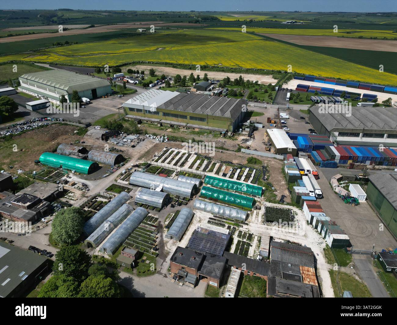 aerial view of WW2 Military Architecture, Former RAF Binbrook WW2 ...