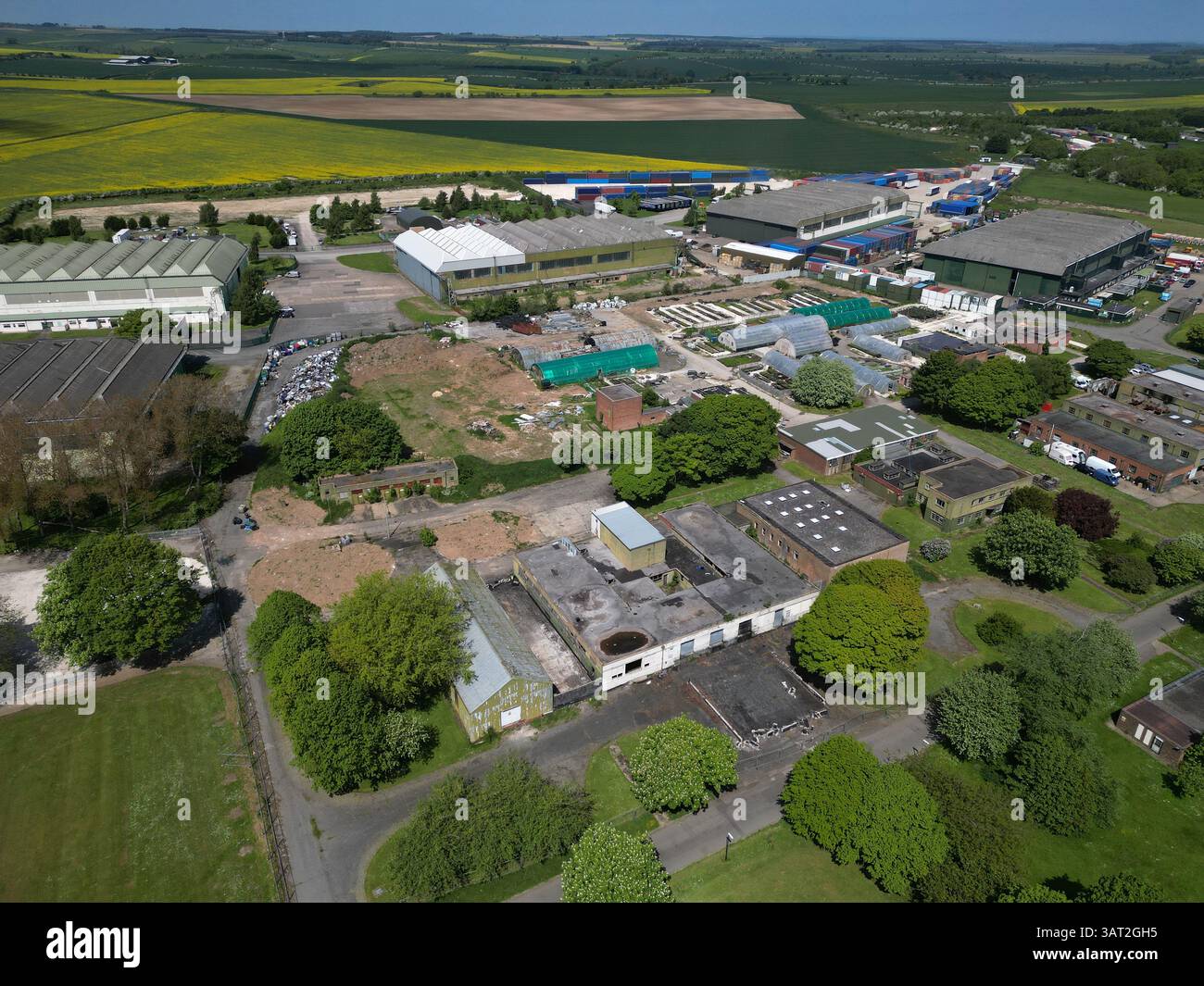 aerial view of WW2 Military Architecture, Former RAF Binbrook WW2 ...