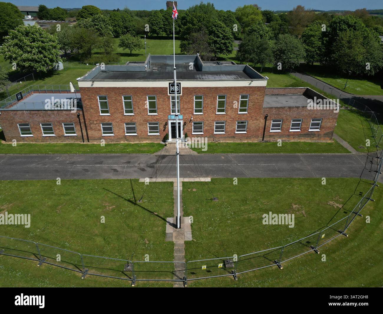 aerial view of WW2 Military Architecture, station headquarters Former ...
