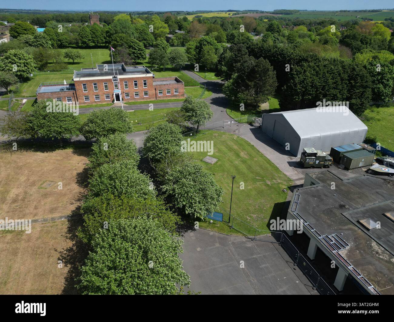 aerial view of WW2 Military Architecture, station headquarters Former ...