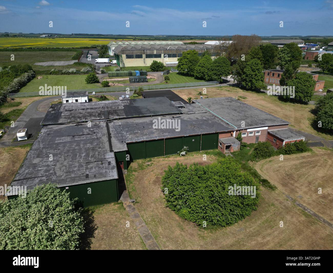 aerial view of WW2 Military Architecture, Former RAF Binbrook WW2 ...